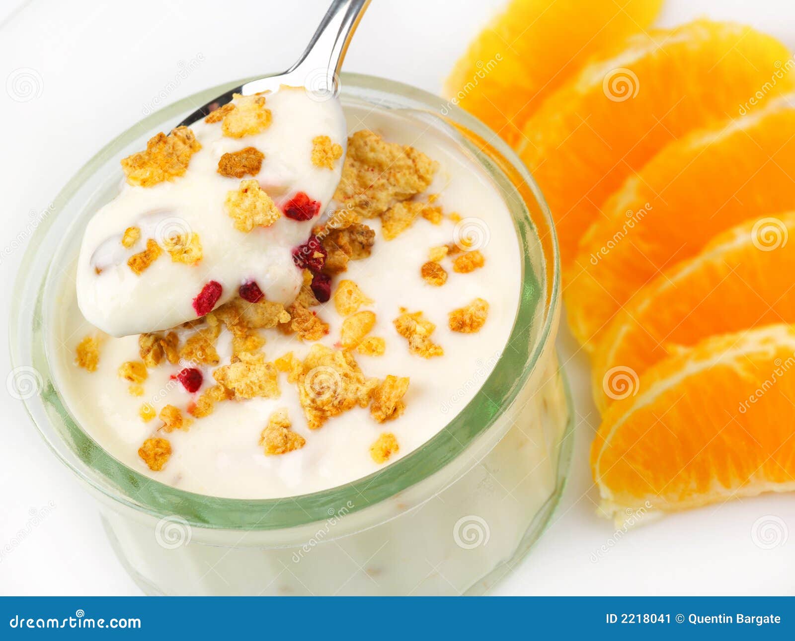 Yogurt pot with orange stock image. Image of fruit, diet - 2218041