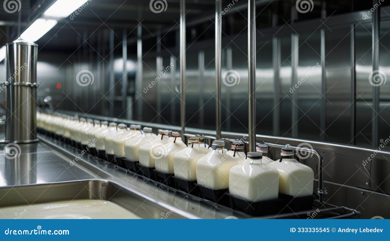 Yogurt Production Process Using Advanced Automated Machinery Stock ...