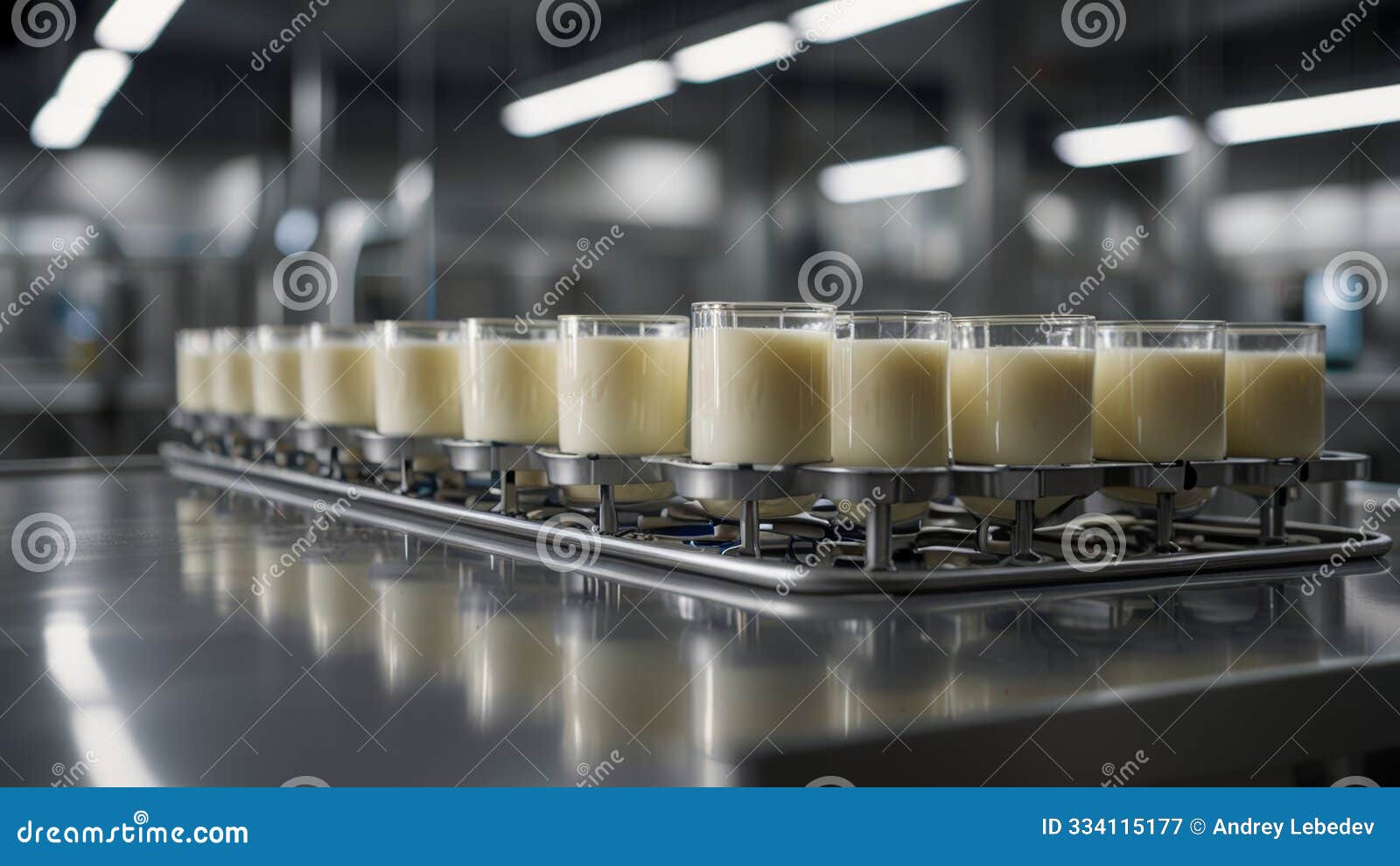 Yogurt Production Process Using Advanced Automated Machinery Stock ...