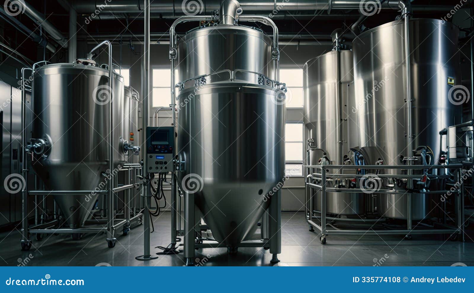 Yogurt Production Process Using Advanced Automated Machinery Stock ...