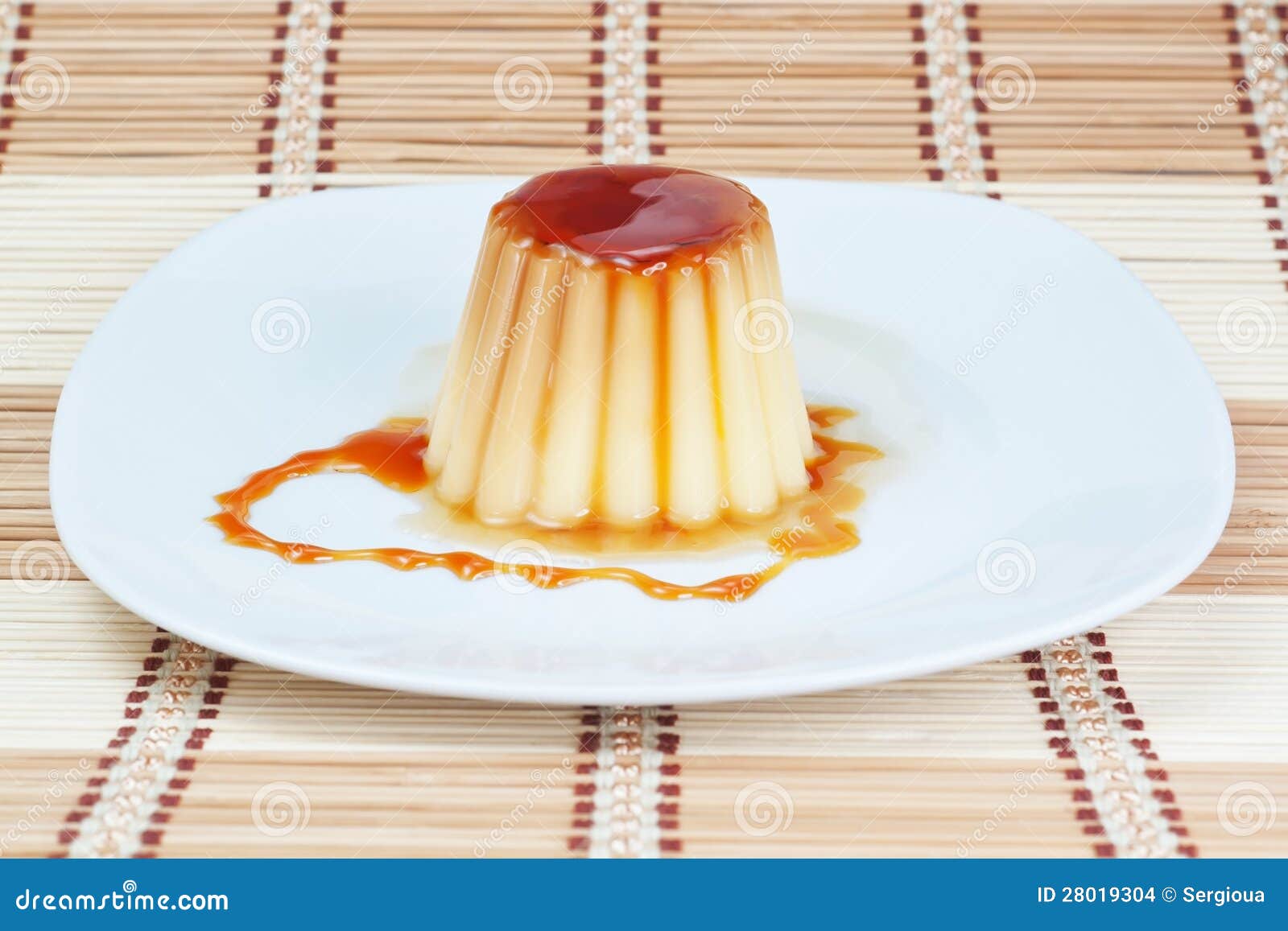 Yogurt-pudding on a plate. stock photo. Image of milk - 28019304