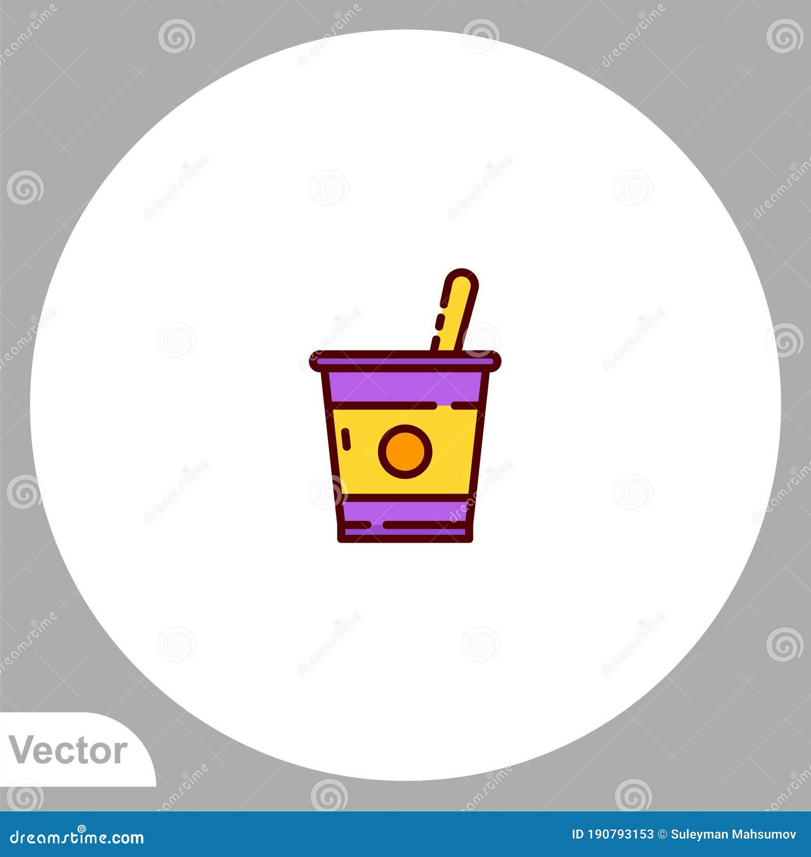Yogurt Vector Icon Sign Symbol Stock Vector - Illustration of isolated ...