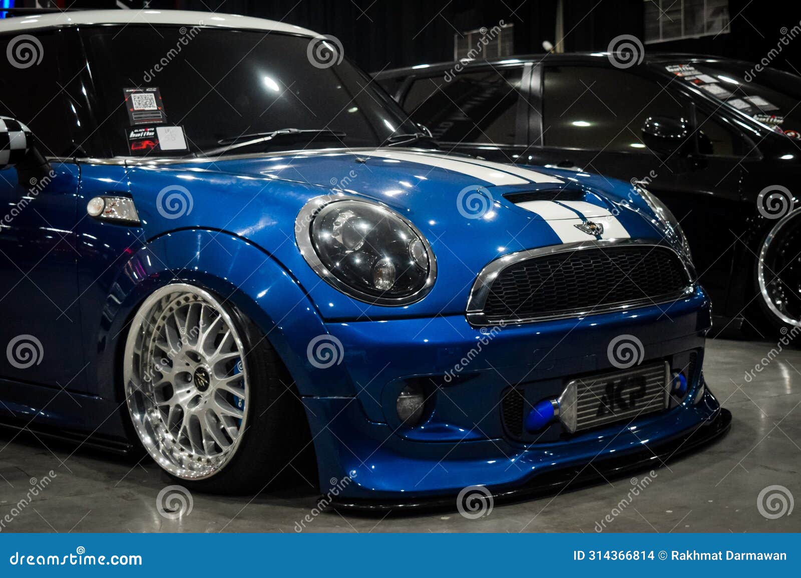 Modified Blue Mini Cooper S with Aftermarket Body Kit in Black Auto ...