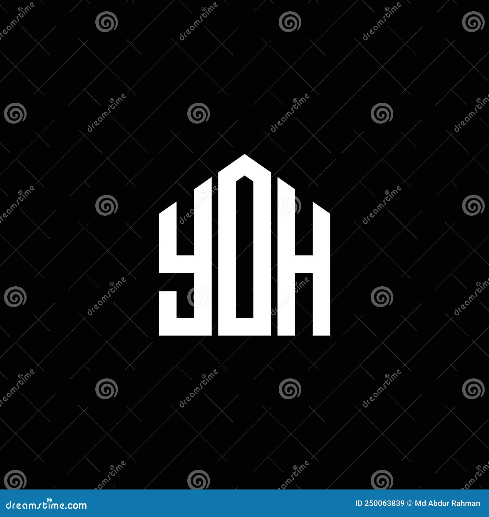 YOH Letter Logo Design On BLACK Background. YOH Creative Initials ...