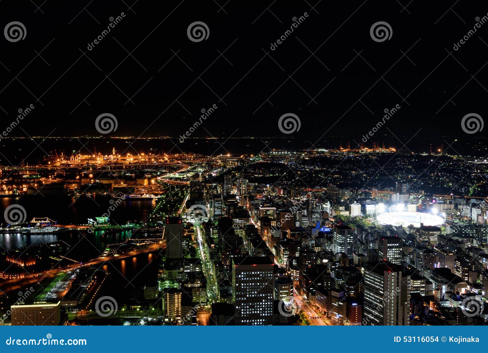 Yokohama Minato Mirai Night View Stock Photo - Image of sakuragicho ...