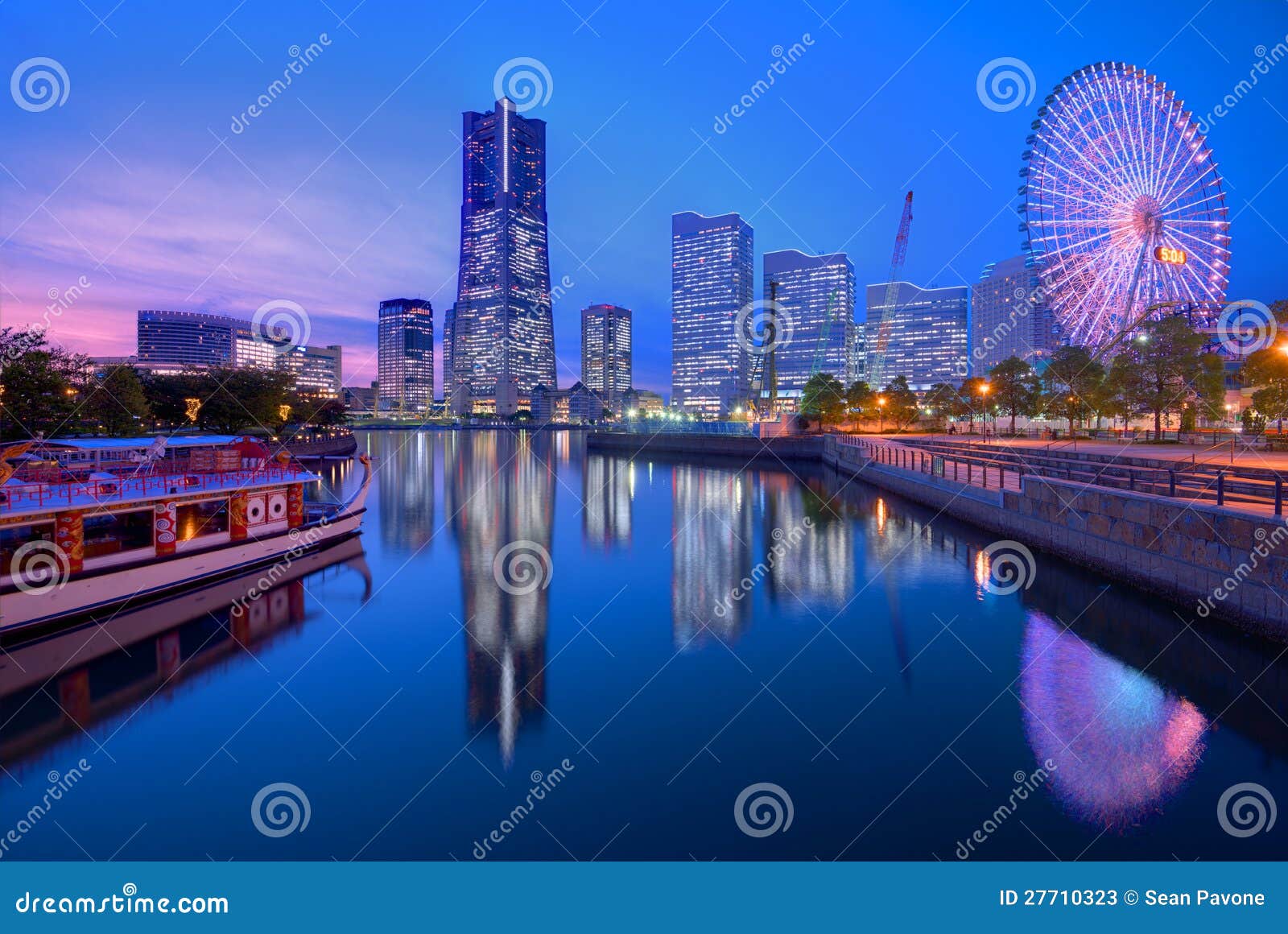 Yokohama Skyline stock image. Image of ferris, attraction - 27710323
