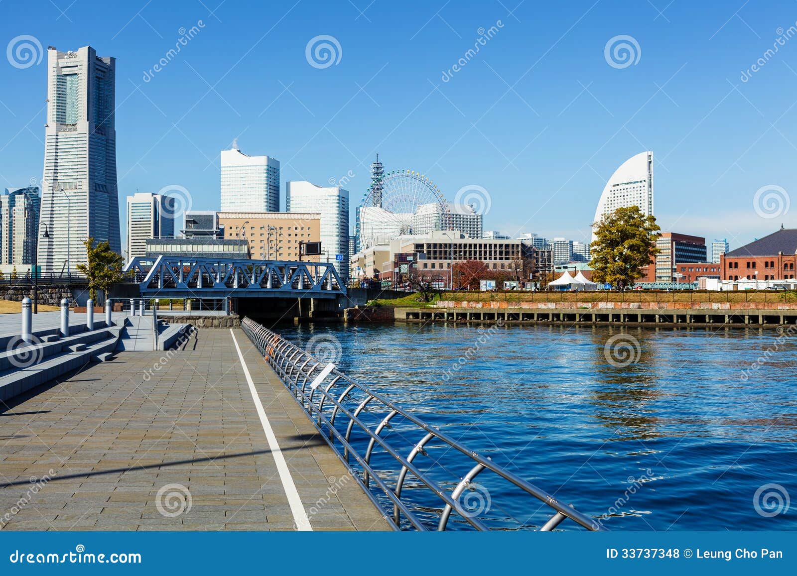 Yokohama skyline in Japan stock photo. Image of walking - 33737348