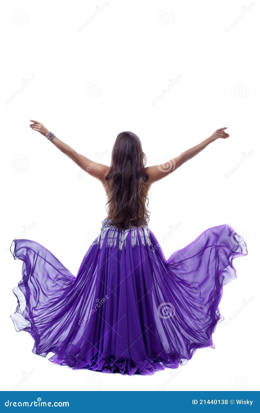 Yong Arabia Dancer Posing with Flying Veil Cloth Stock Photo - Image of ...