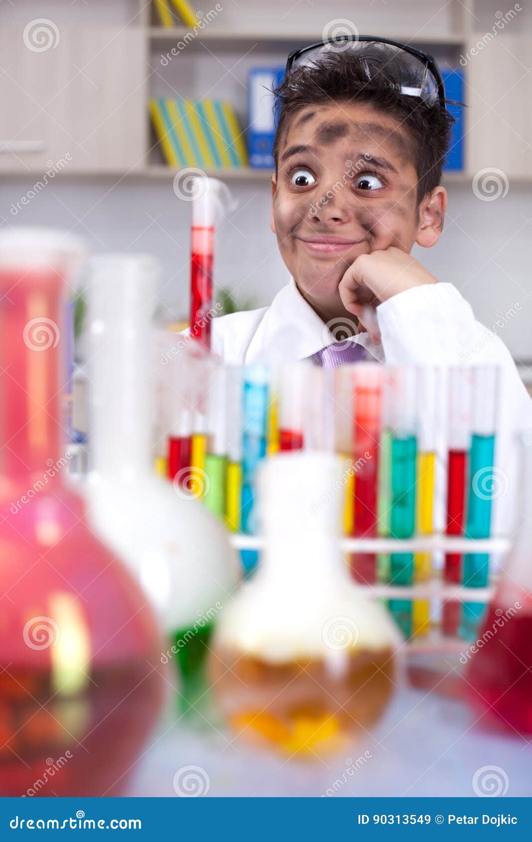 Yong Funny Scientist Doing Some Crazy Experiment Stock Image - Image of ...