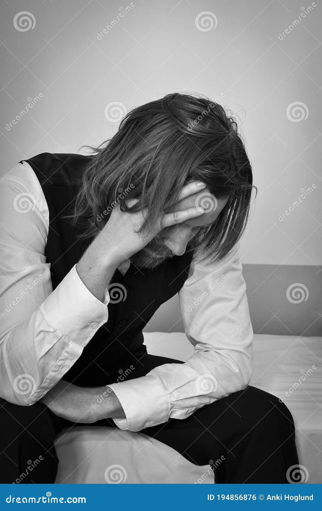 Yong Man in Isolation Feeling Hopelessness Stock Photo - Image of ...