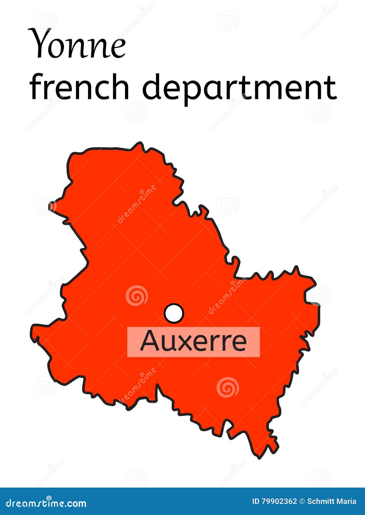 Yonne French Department Map Stock Vector - Illustration of french ...