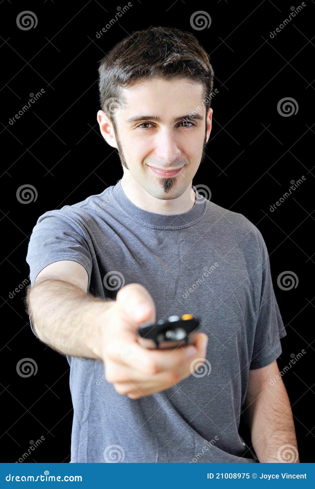 Yonug Man with Remote Control Stock Image - Image of buttons, male ...