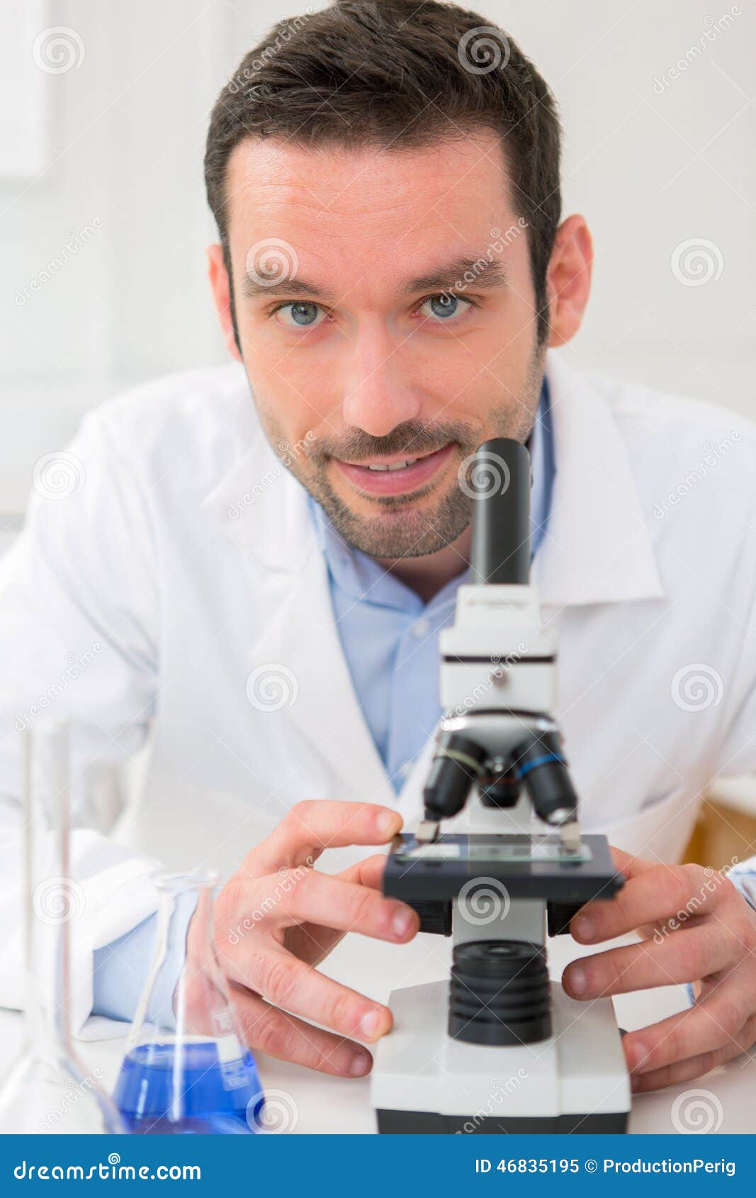 Yooung Attractive Man Working in a Lab Stock Image - Image of modern ...