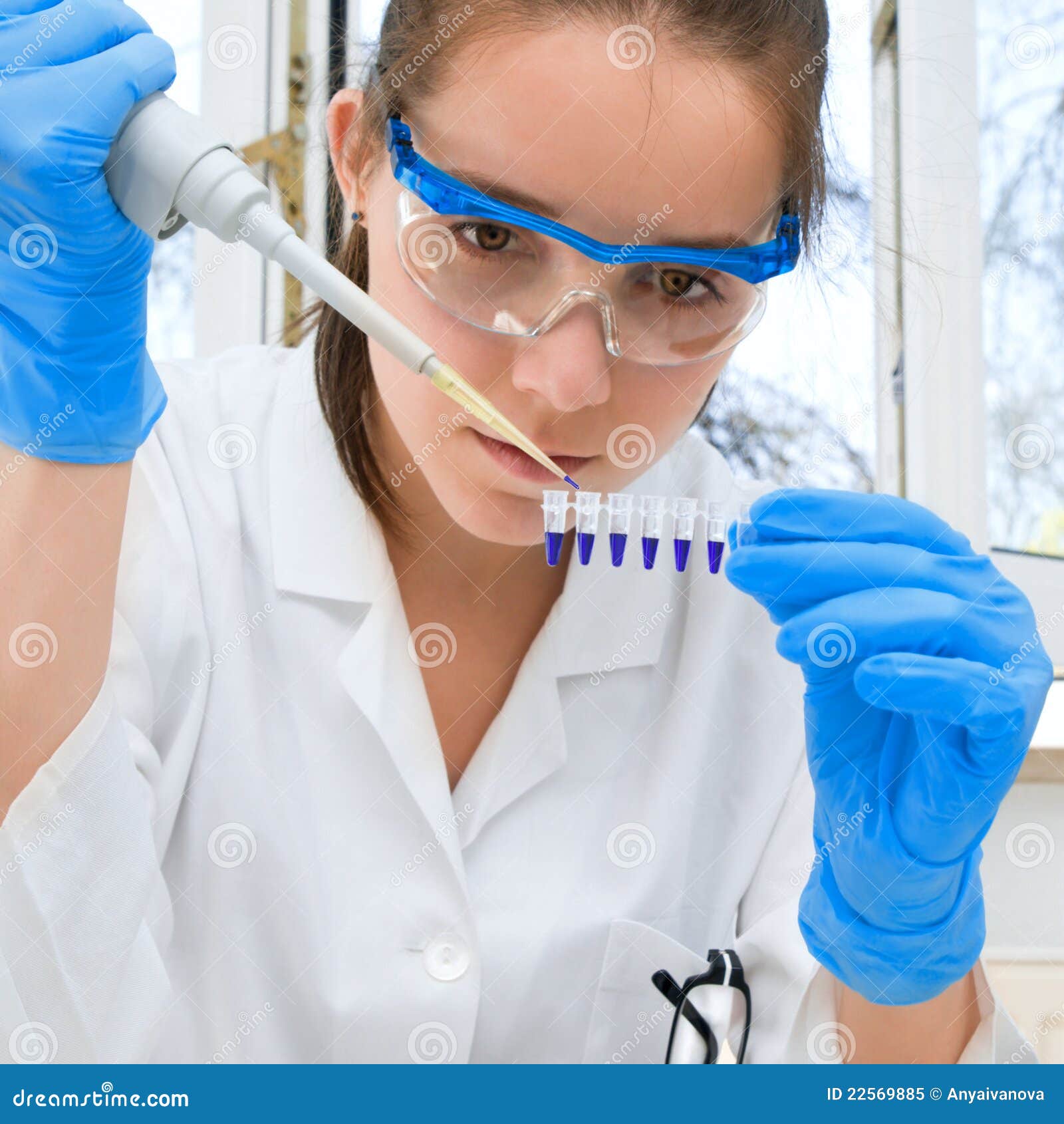 Yopung Scientist Loads PCR Samples Stock Image - Image of glasses ...