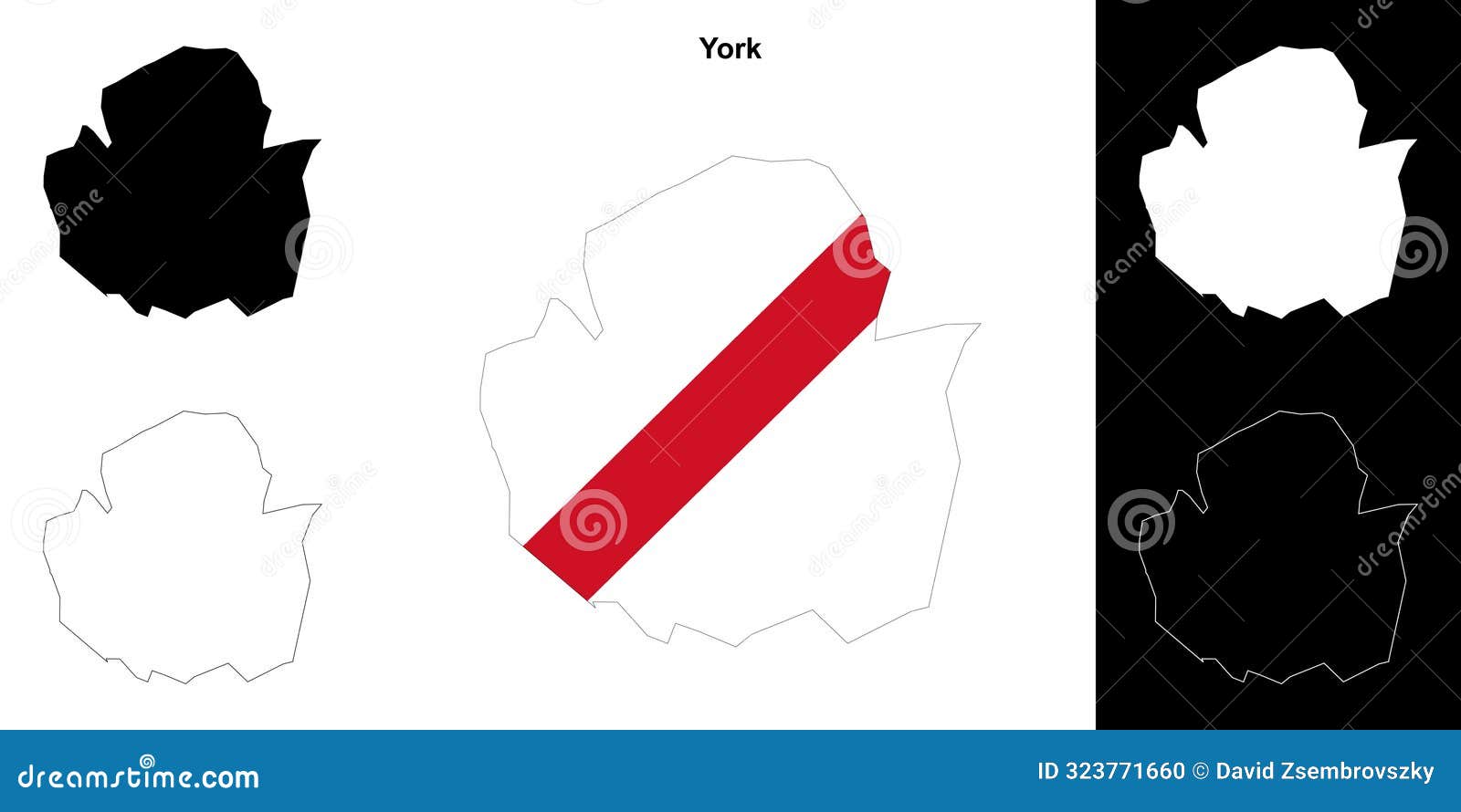 York outline map stock vector. Illustration of area - 323771660