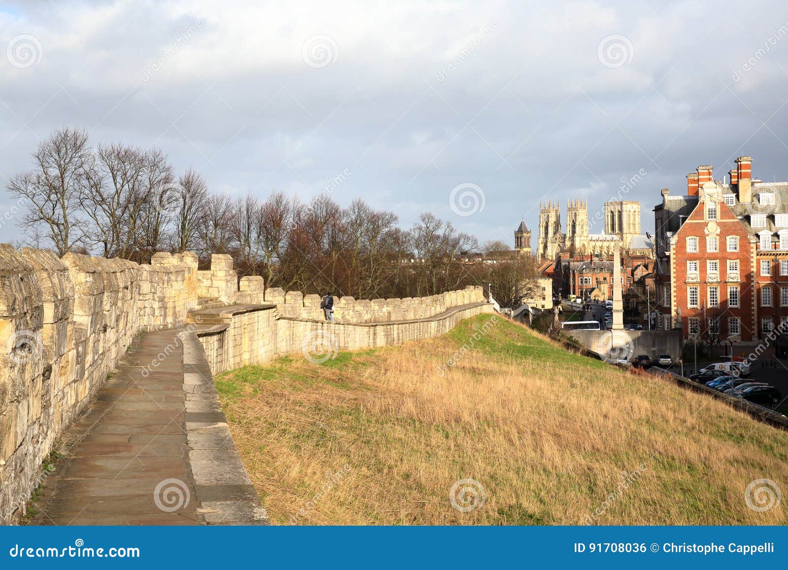 YORK, ENGLAND: the City Walls with the Minster in the Background ...