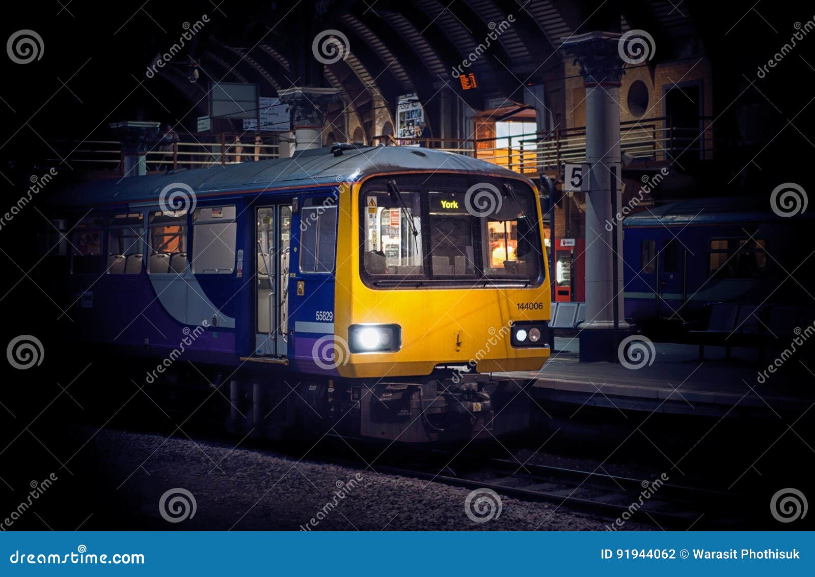 York, England - December 28, 2014 - Train Station Platform, Tracks and ...
