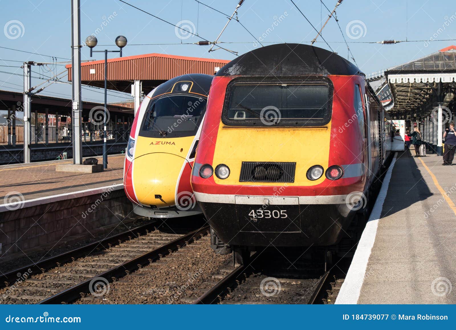 LNER Azuma Train On A Platform Inside Historic Old Train Station ...