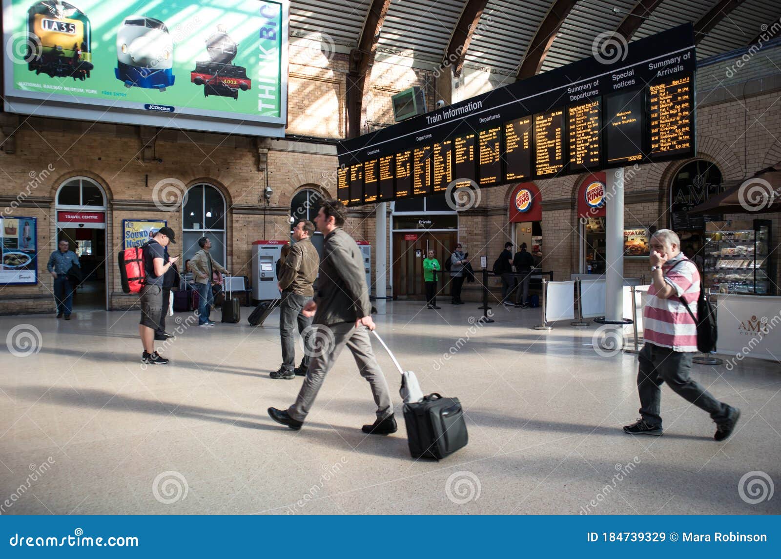 Train Information Display Showing Train Times, Arivals And Departures ...