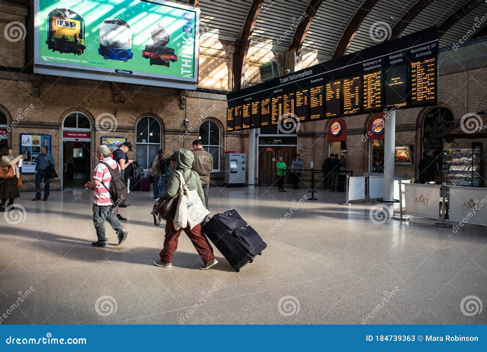 Train Information Display Showing Train Times, Arivals And Departures ...
