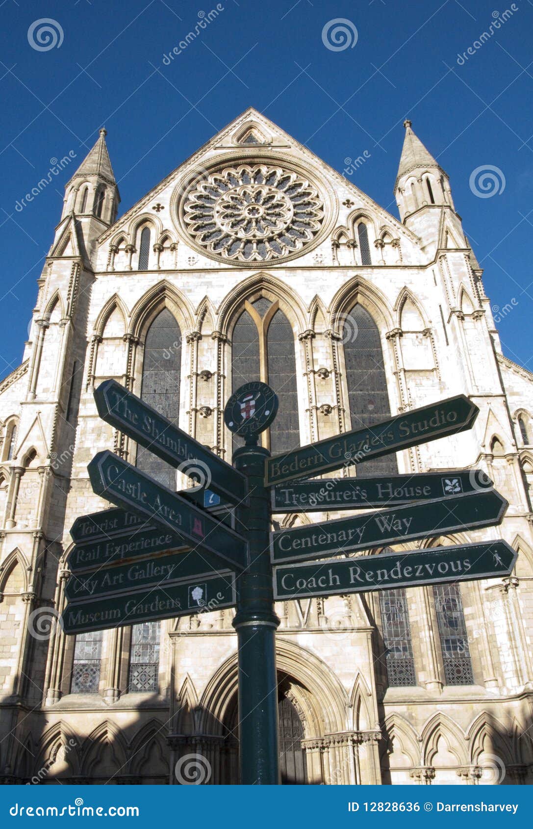 York Minster and city sign stock photo. Image of prayer - 12828636