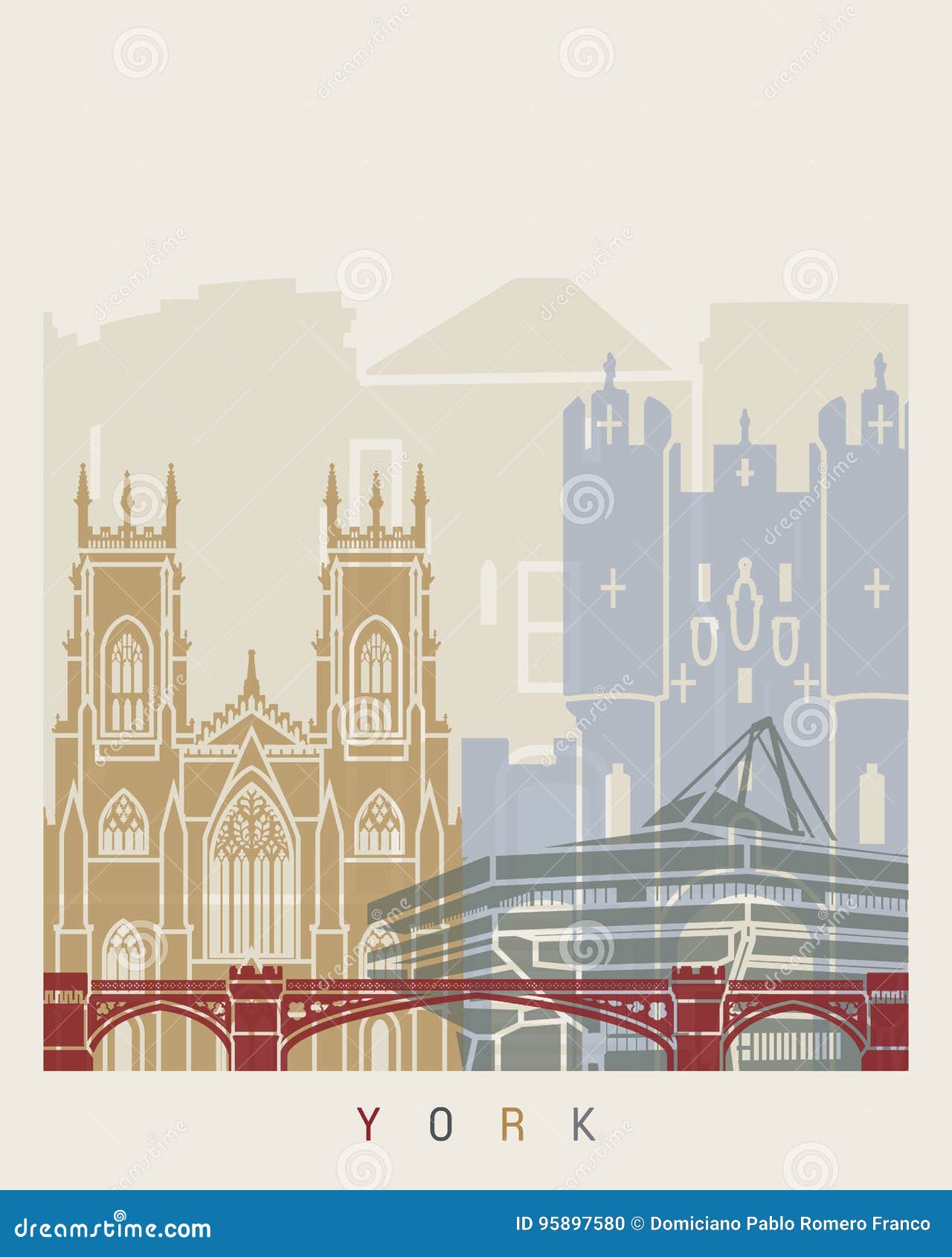 York skyline poster stock vector. Illustration of skyline - 95897580