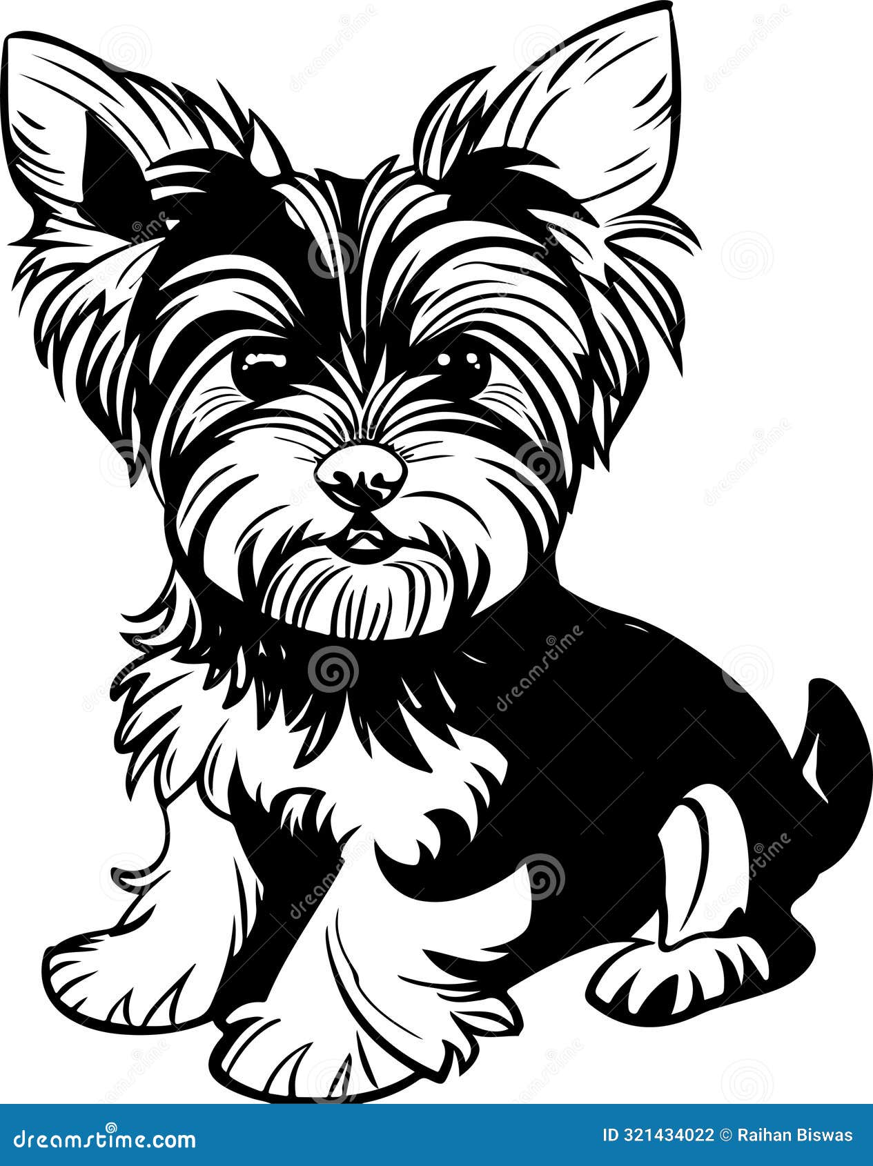 Yorkie Dog Vector Silhouette Stock Vector - Illustration of yorkshire ...