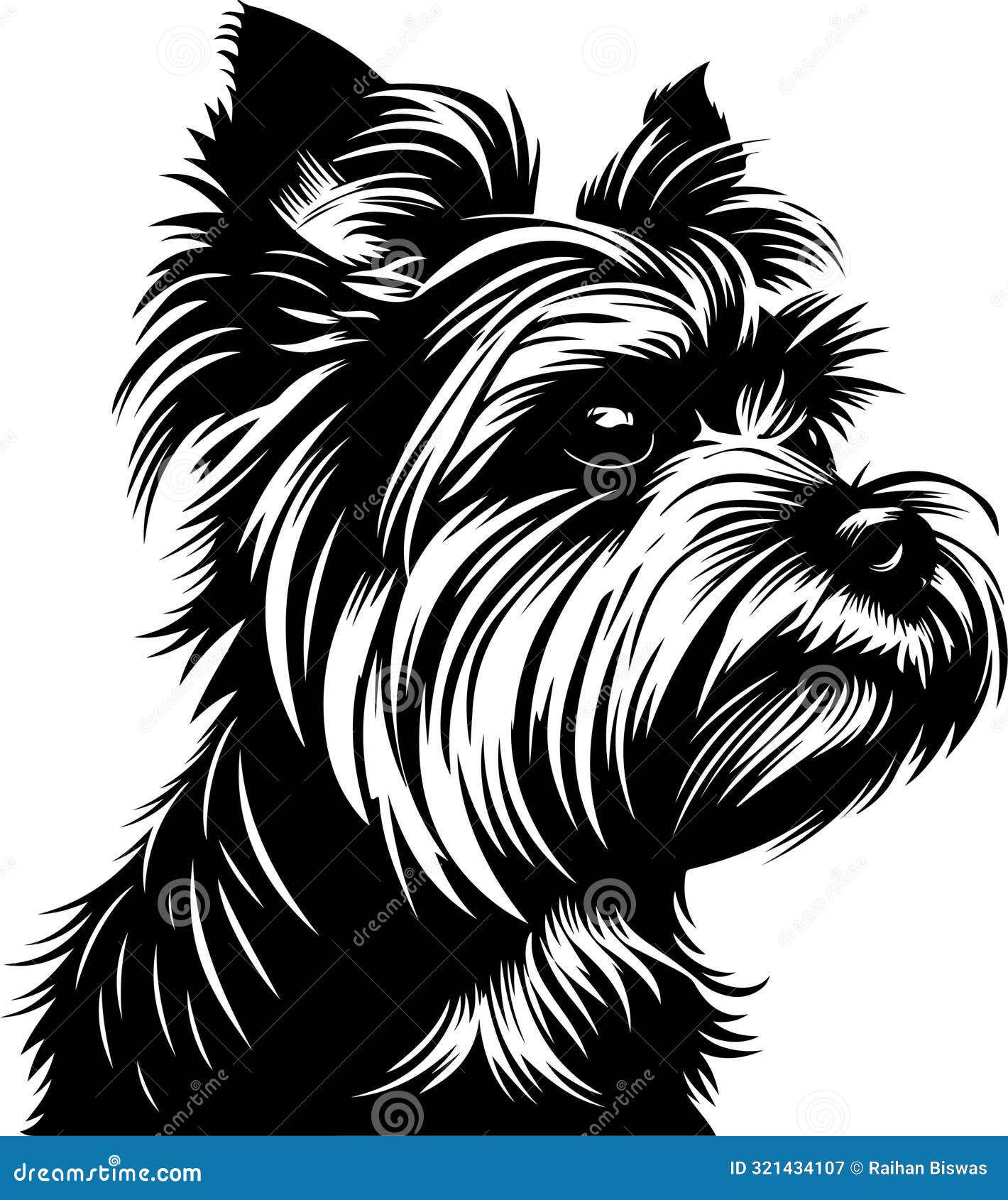 Yorkie Dog Vector Silhouette Stock Vector - Illustration of silhouette ...