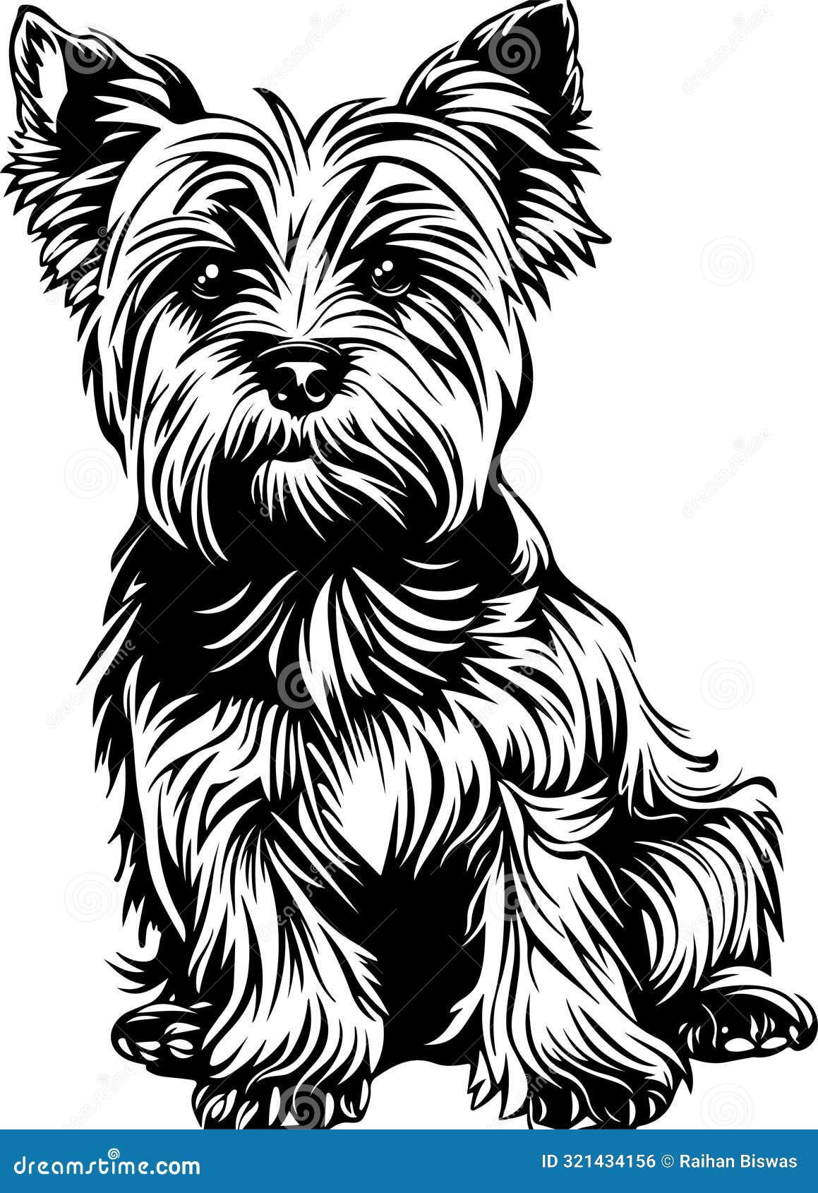 Yorkie Dog Vector Silhouette Stock Vector - Illustration of icon ...