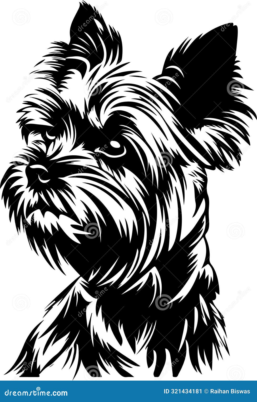 Yorkie Dog Vector Silhouette Stock Vector - Illustration of yorkie ...