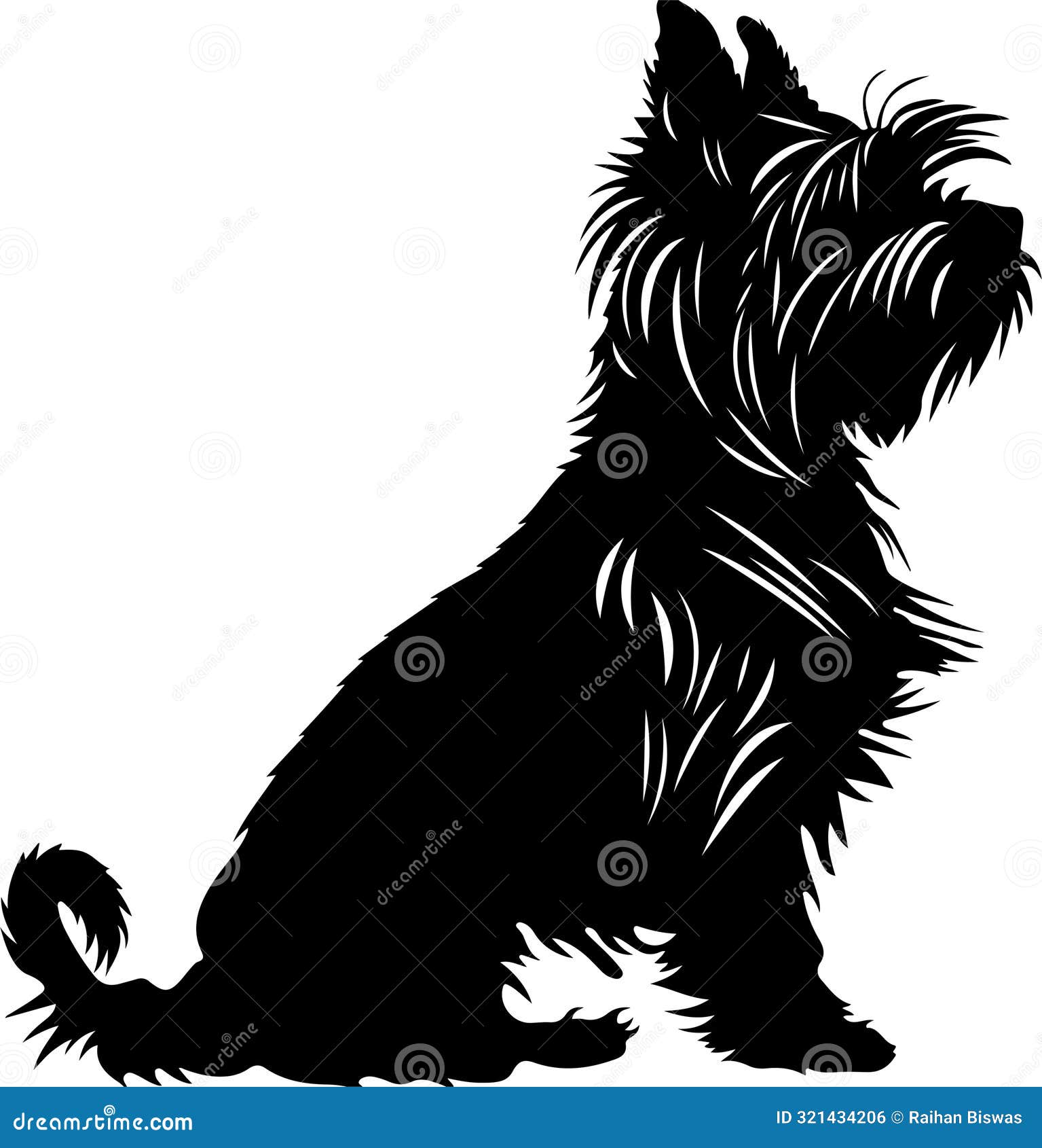 Yorkie Dog Vector Silhouette Stock Vector - Illustration of puppy ...