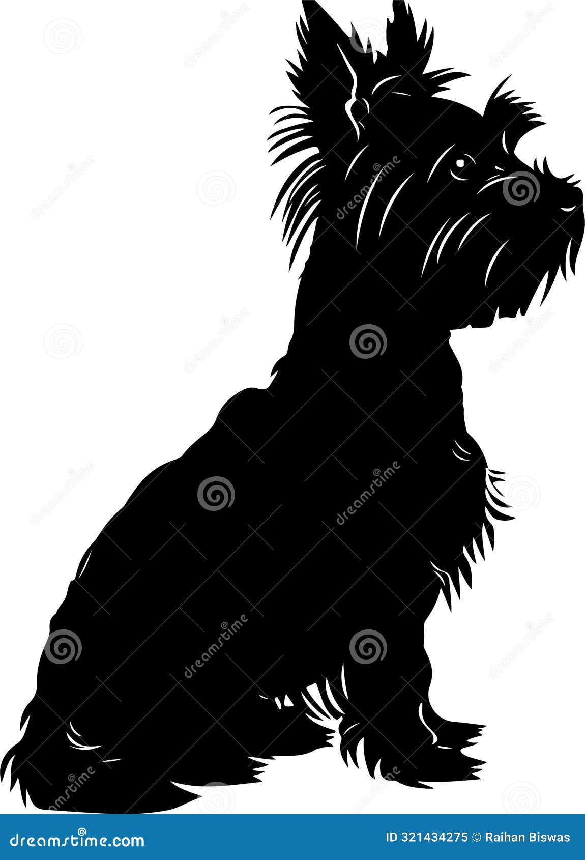 Yorkie Dog Vector Silhouette Stock Vector - Illustration of yorkie ...
