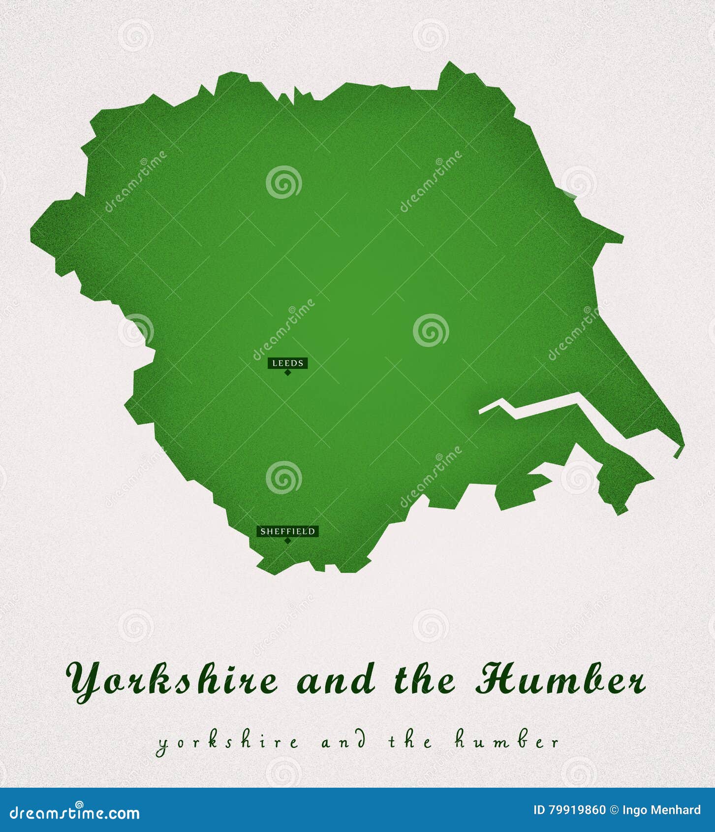 Yorkshire and the Humber Art Map Stock Illustration - Illustration of ...