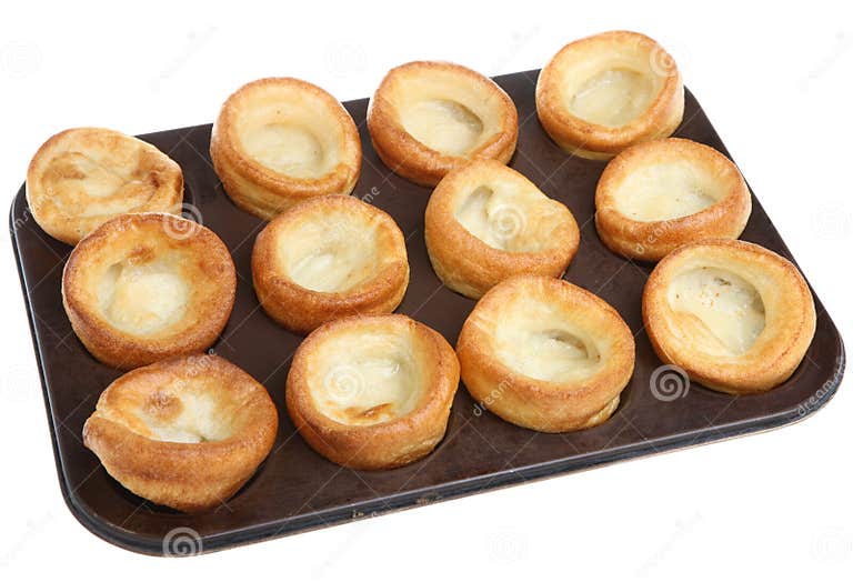 Yorkshire Puddings on Baking Tray Stock Image - Image of puddings ...