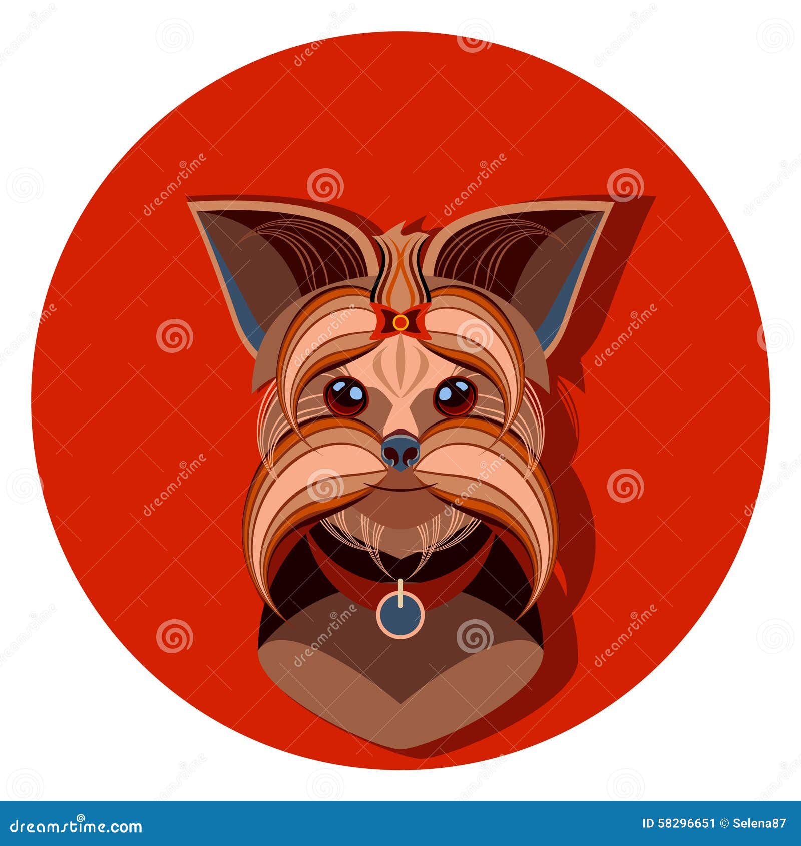 Yorkshire Terrier Dog Face - Vector Illustration Stock Vector ...