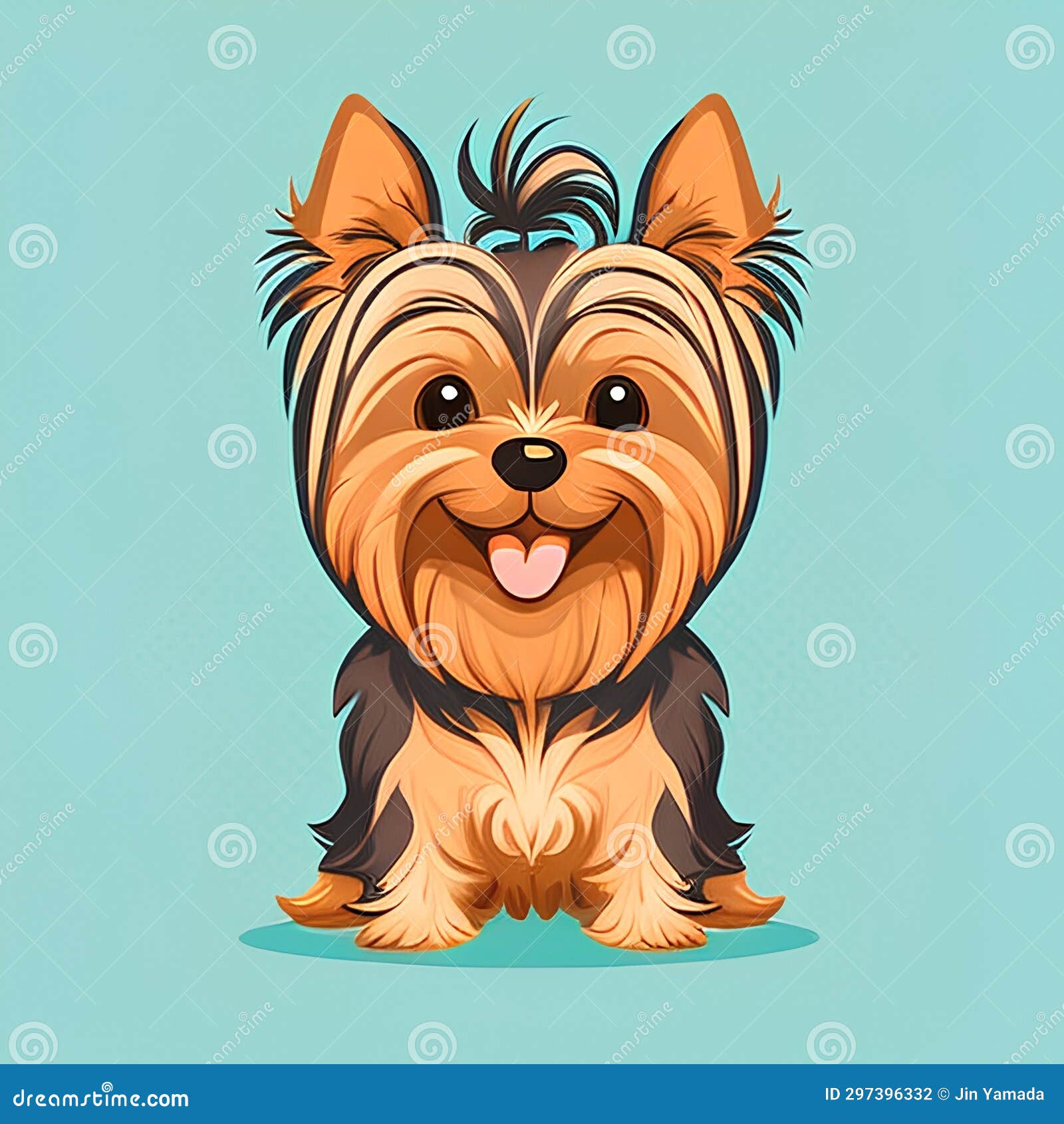 Yorkshire Terrier Dog. Vector Illustration of a Cartoon Dog Stock ...
