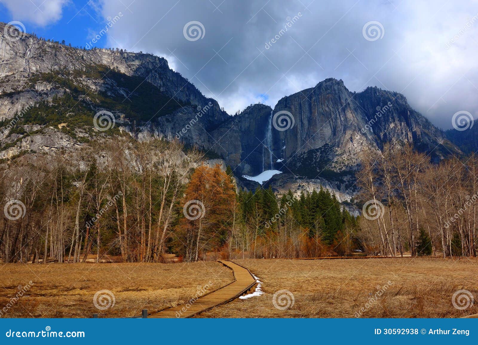 Yosemite fall stock photo. Image of brown, yellow, river - 30592938