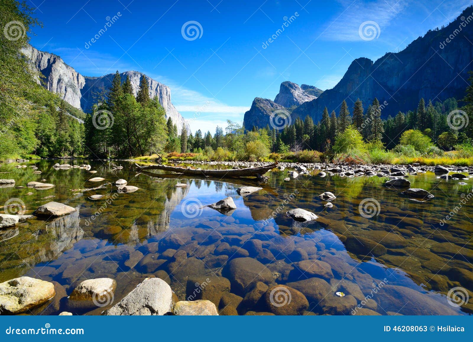 Yosemite landscapes stock image. Image of mirror, excitement - 46208063