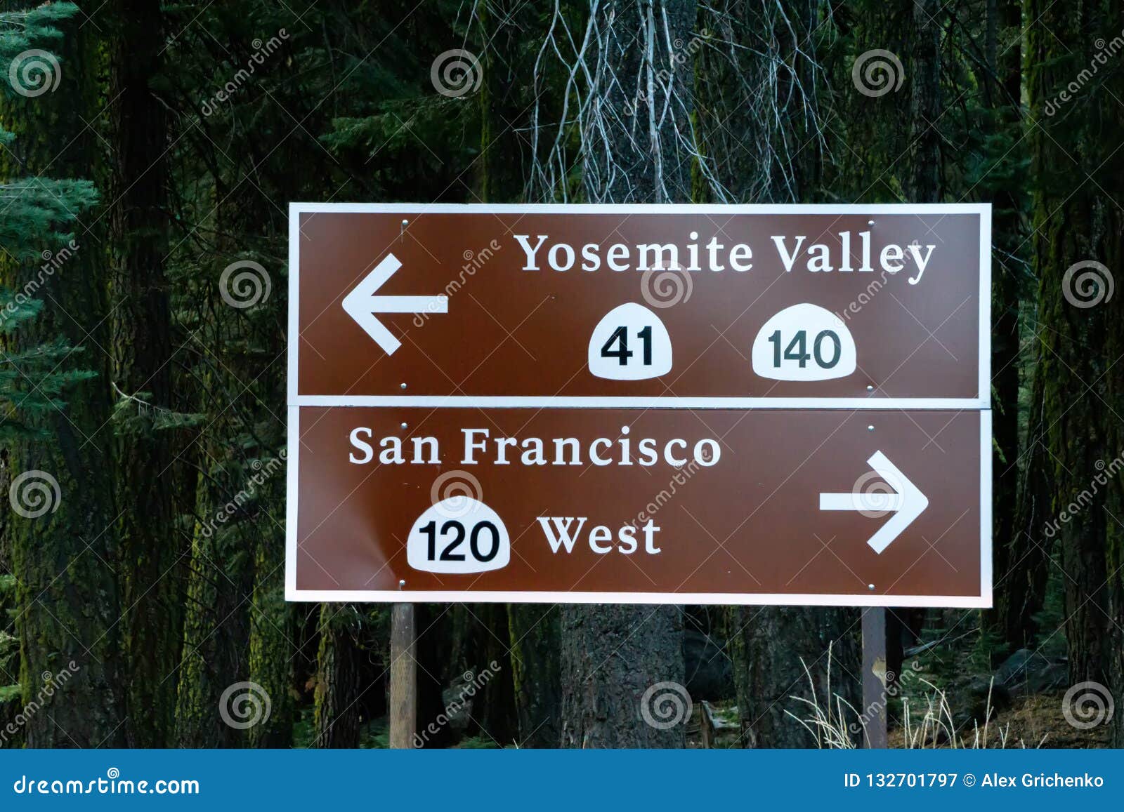 Yosemite Valley National Park Direction Sign Stock Image - Image of ...