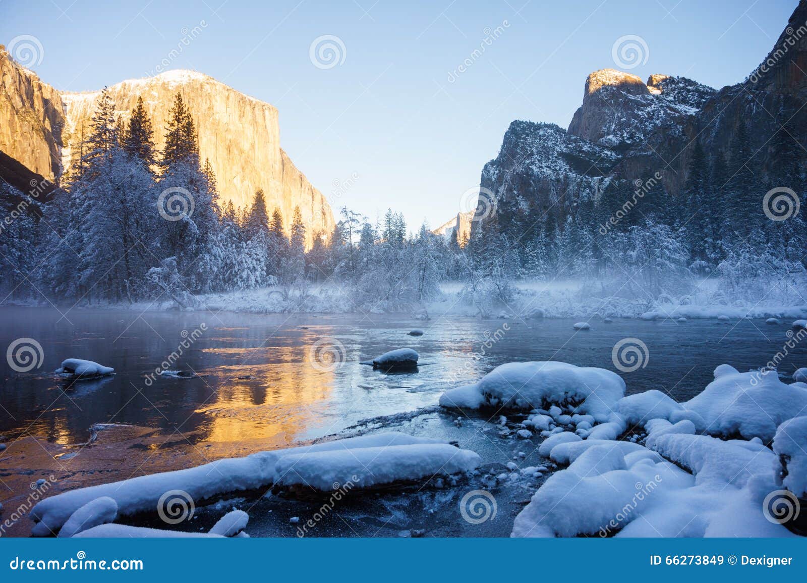 Yosemite Winter stock image. Image of light, pine, park - 66273849
