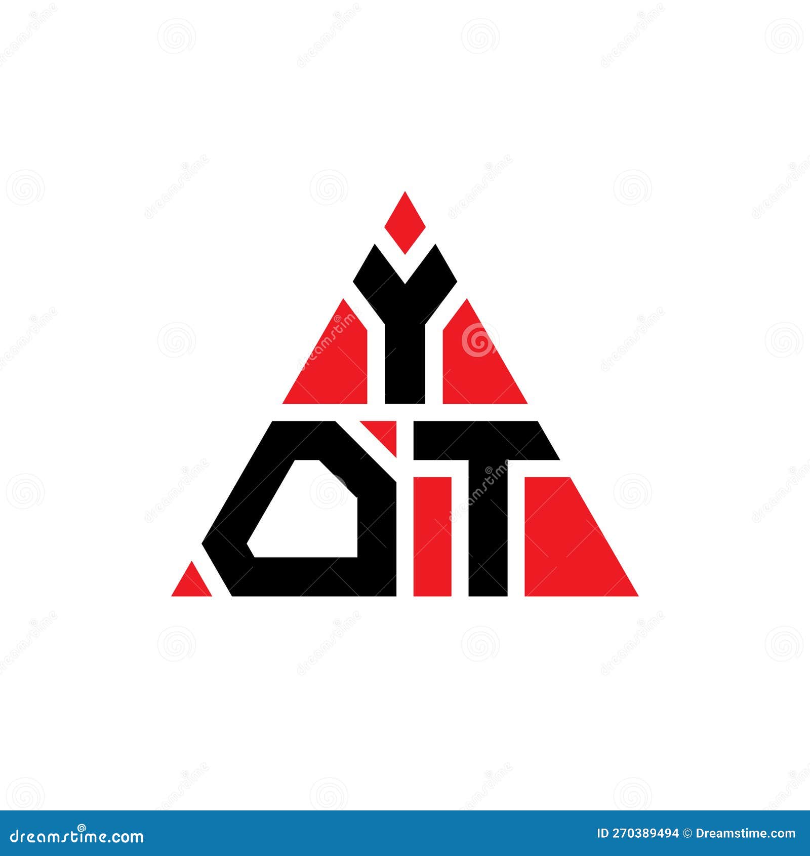 YOT Triangle Letter Logo Design with Triangle Shape. YOT Triangle Logo ...