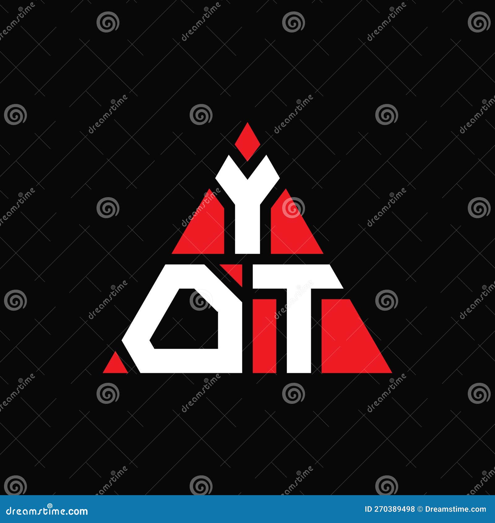 YOT Triangle Letter Logo Design with Triangle Shape. YOT Triangle Logo ...