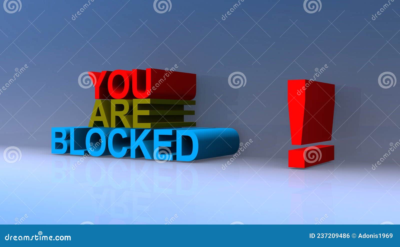 You are blocked on blue stock illustration. Illustration of ...