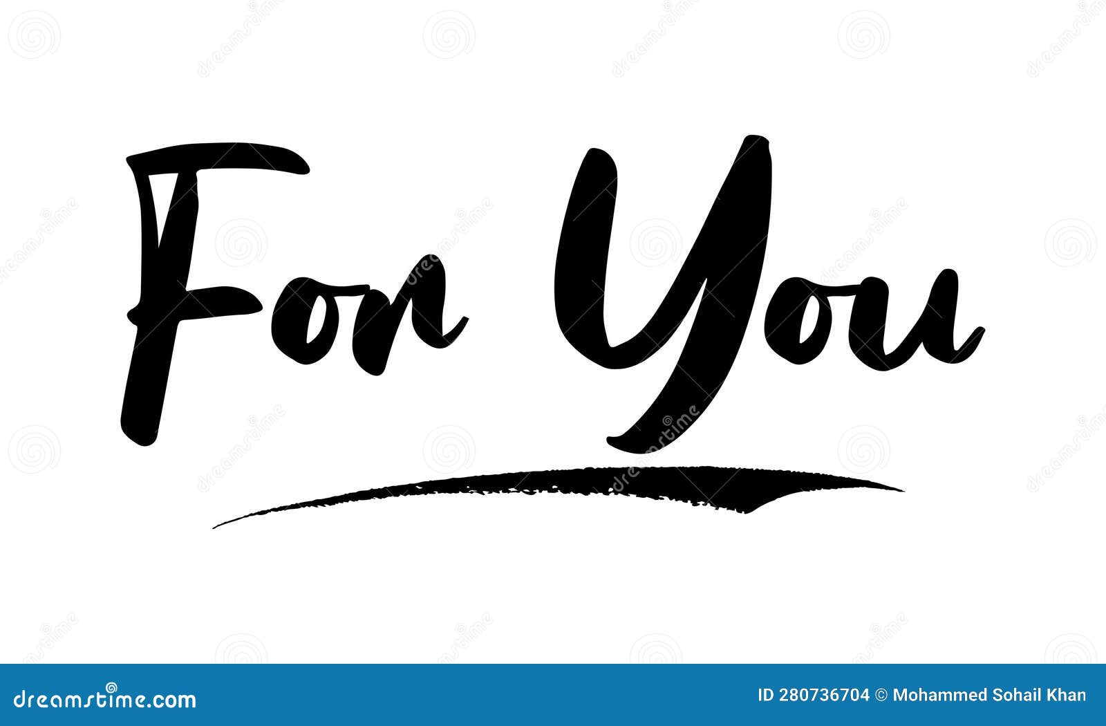 For You Bold Text Typography Lettering Vector Design Quote Stock Vector ...