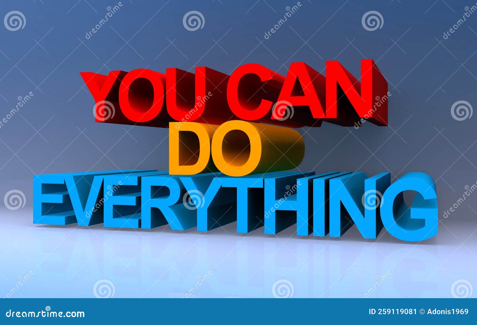 You Can Do Everything on Blue Stock Illustration - Illustration of care ...