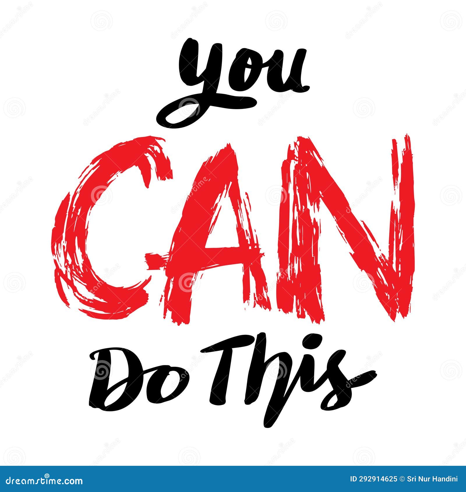 You Can Do this. Hand Drawn Lettering Stock Illustration - Illustration ...
