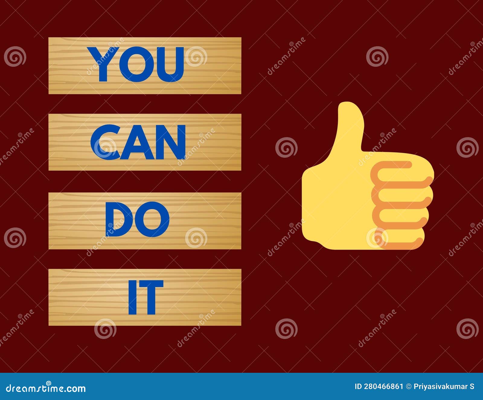 You Can Do it Motivation Message Printable - 1 Stock Illustration ...