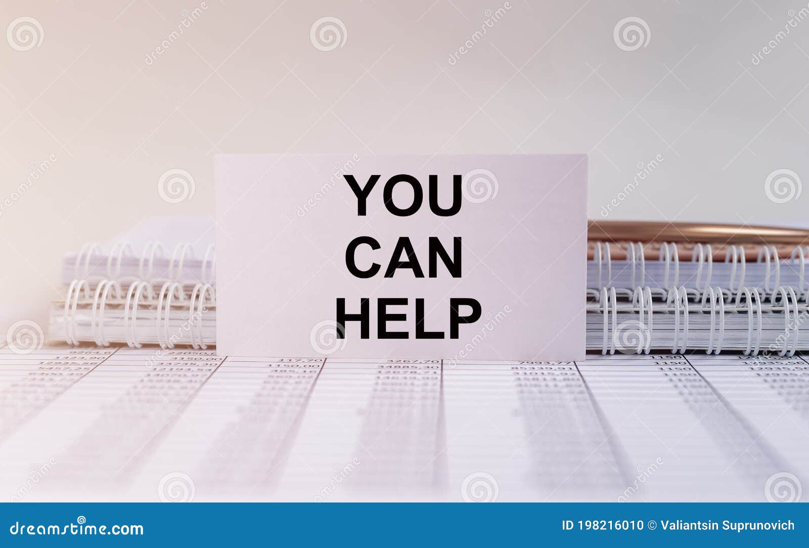 You Can Help Inscription Text on White Card on Office Table Stock Photo ...