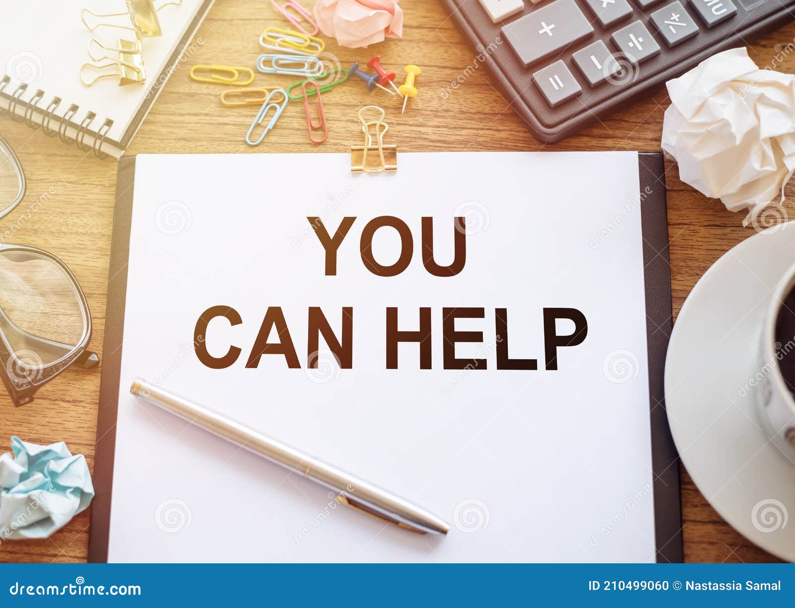 You Can Help Text - Written on Office Paper Stock Photo - Image of ...