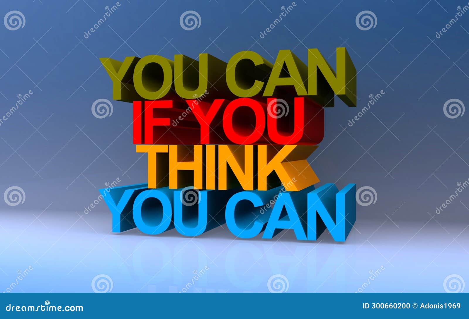 You Can If You Think You Can on Blue Stock Illustration - Illustration ...